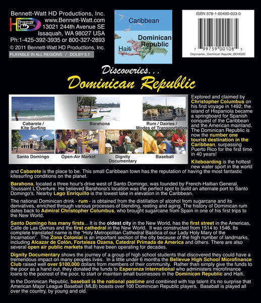 Dominican Republic Travel Destinations DVD Video – Bennett-Watt ...